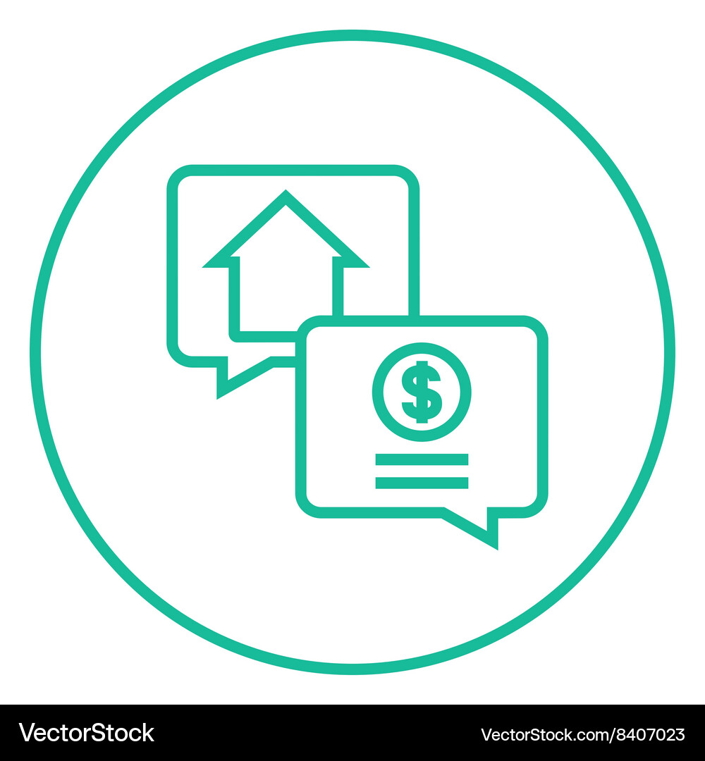 Real estate transaction line icon Royalty Free Vector Image
