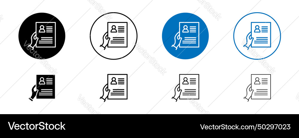 Resume icon set job apply interview symbol Vector Image
