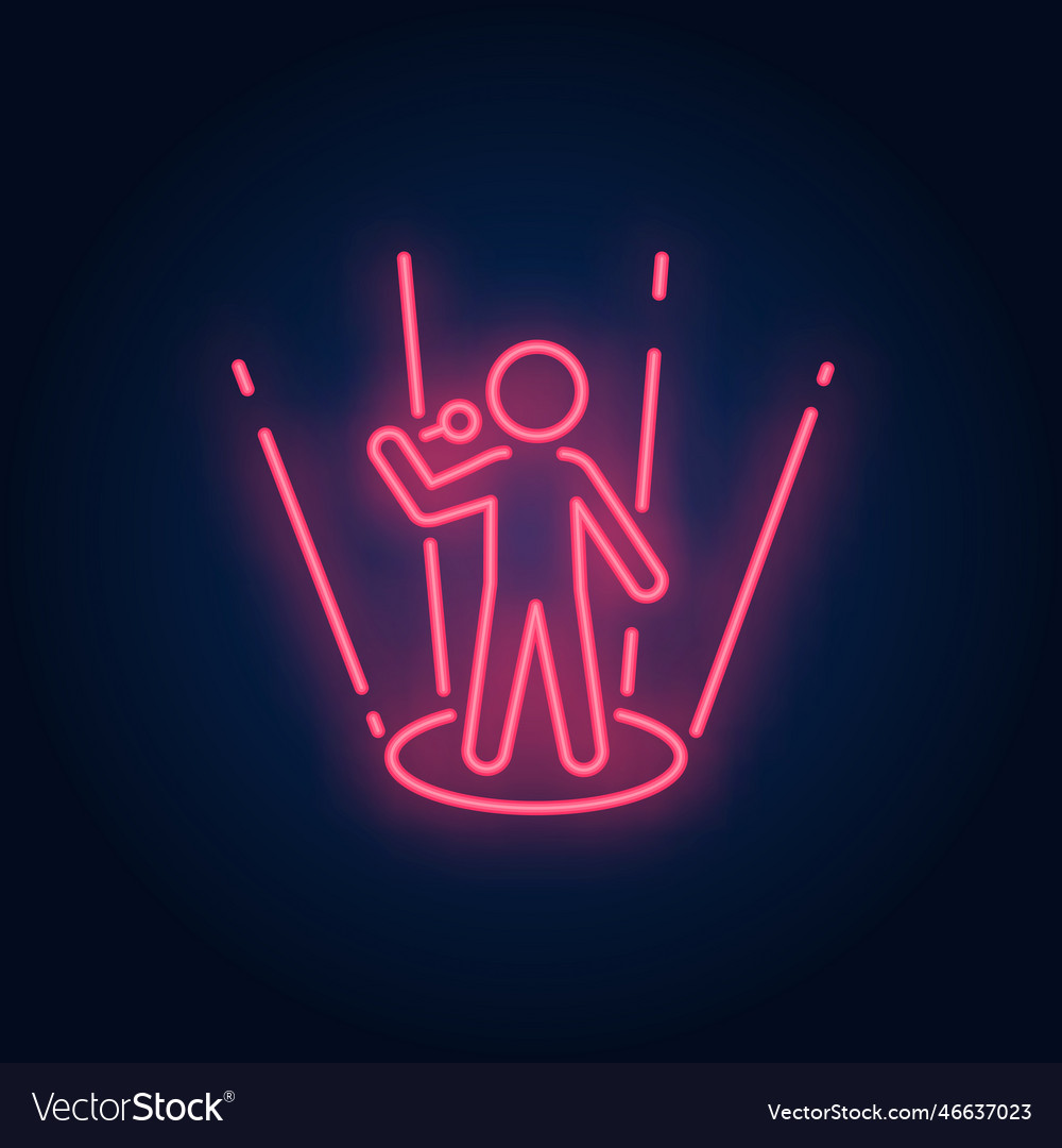 Singer neon sign Royalty Free Vector Image - VectorStock