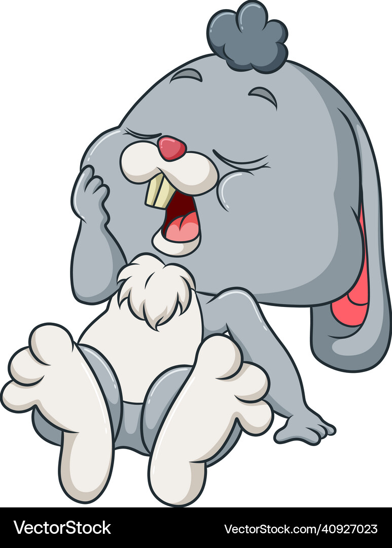 Sleepy rabbit is going to sleep and dreaming Vector Image