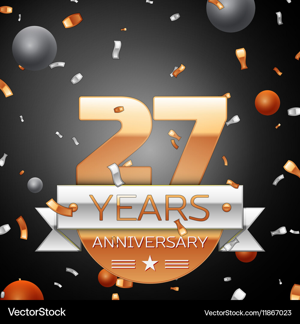 Twenty seven years anniversary celebration Vector Image