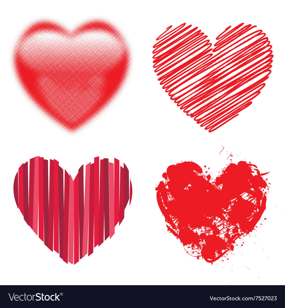 Valentine day doodle hearts Royalty Free Vector Image