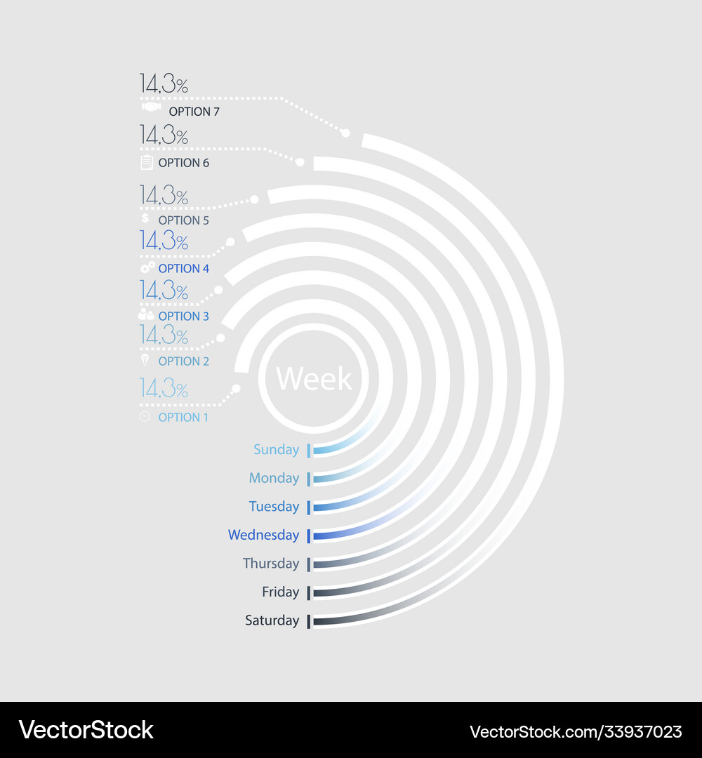 Weekly planner infographic week concept marketing Vector Image