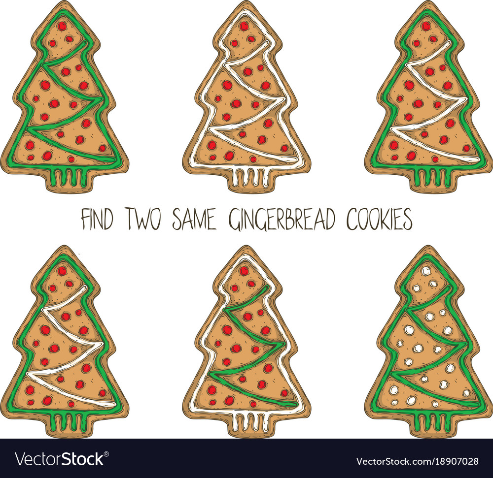 Christmas game with gingerbread cookies Royalty Free Vector