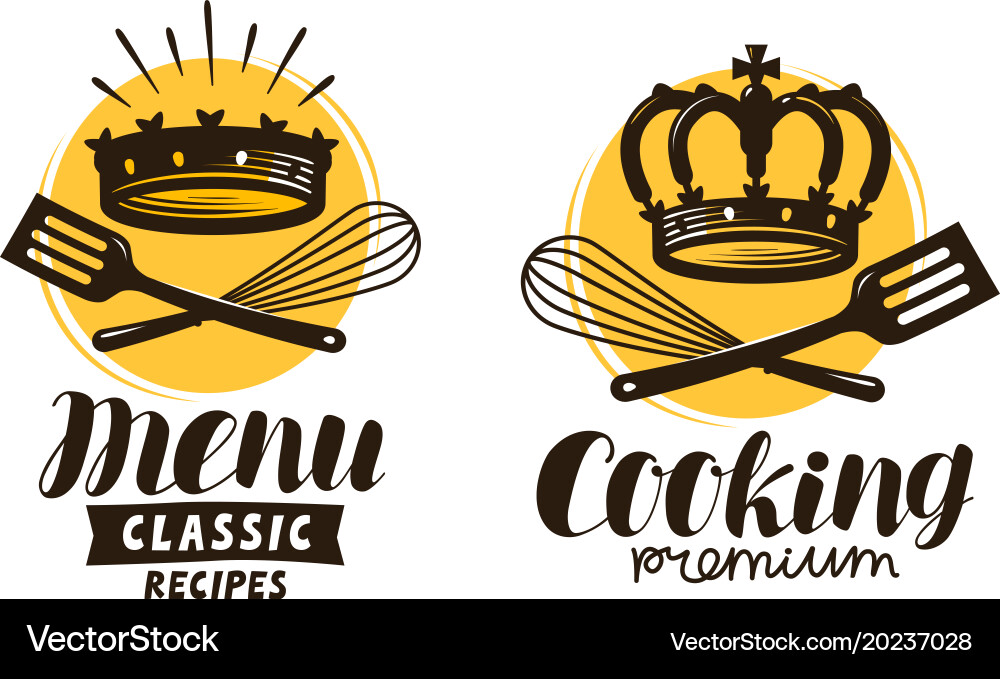 Cooking cuisine logo label for restaurant Vector Image