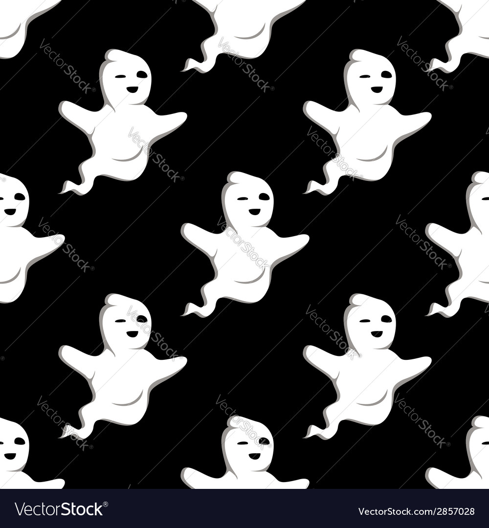 Halloween ghost seamless pattern Royalty Free Vector Image