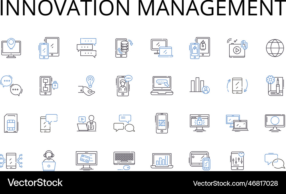 Innovation management line icons collection Vector Image