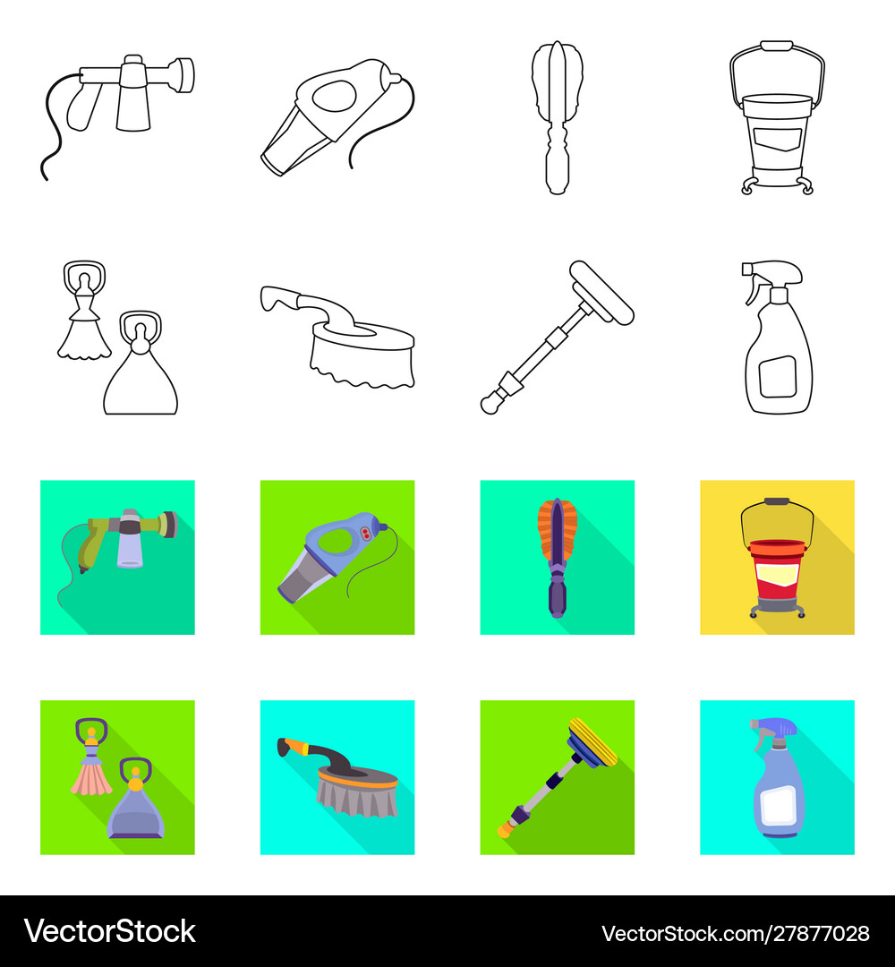 Isolated object cleaning and equipment sign Vector Image