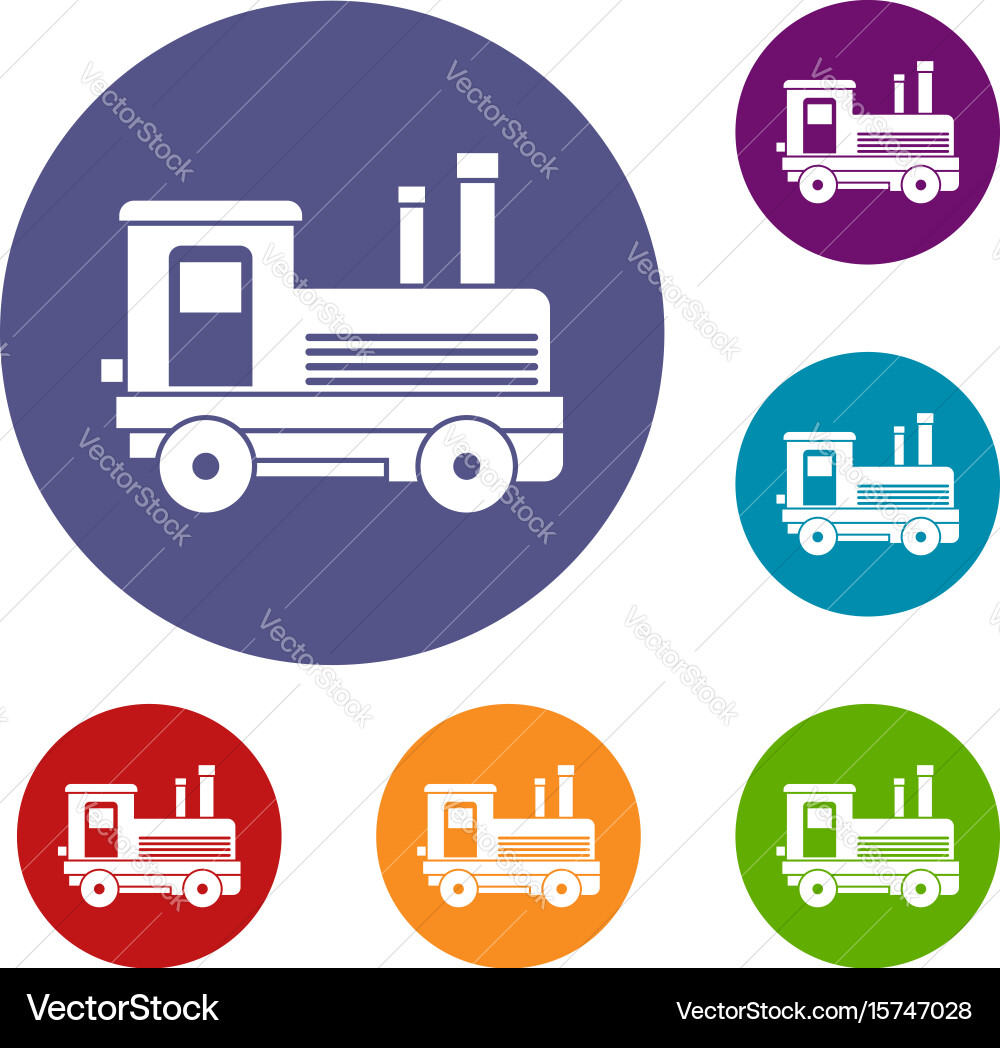 Locomotive icons set Royalty Free Vector Image