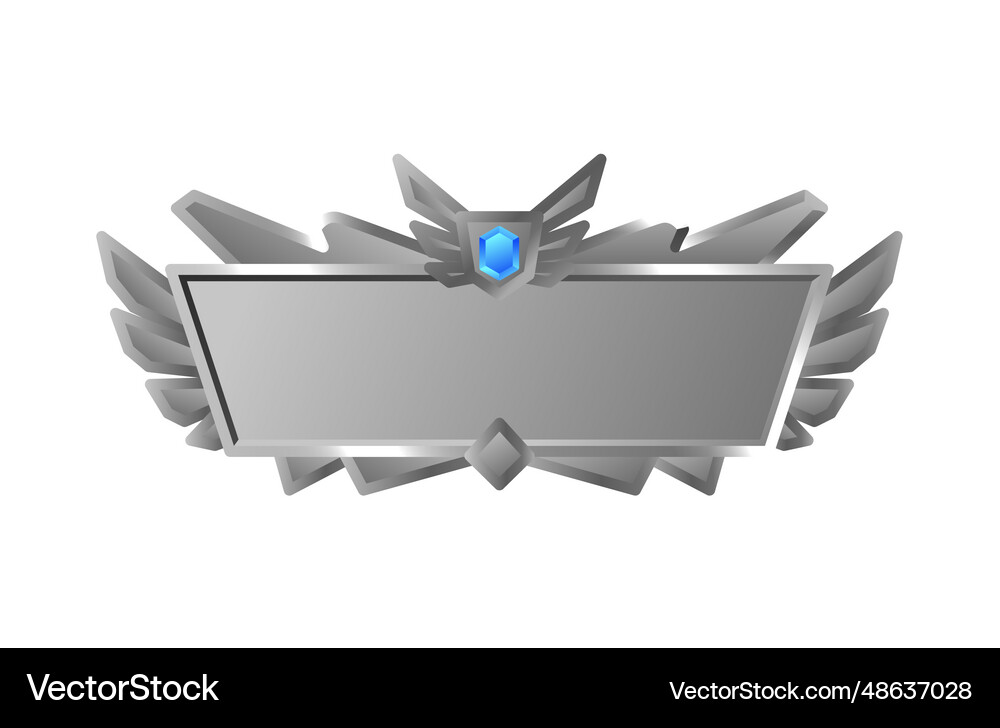 Metal frame for interface ui game steel medal Vector Image