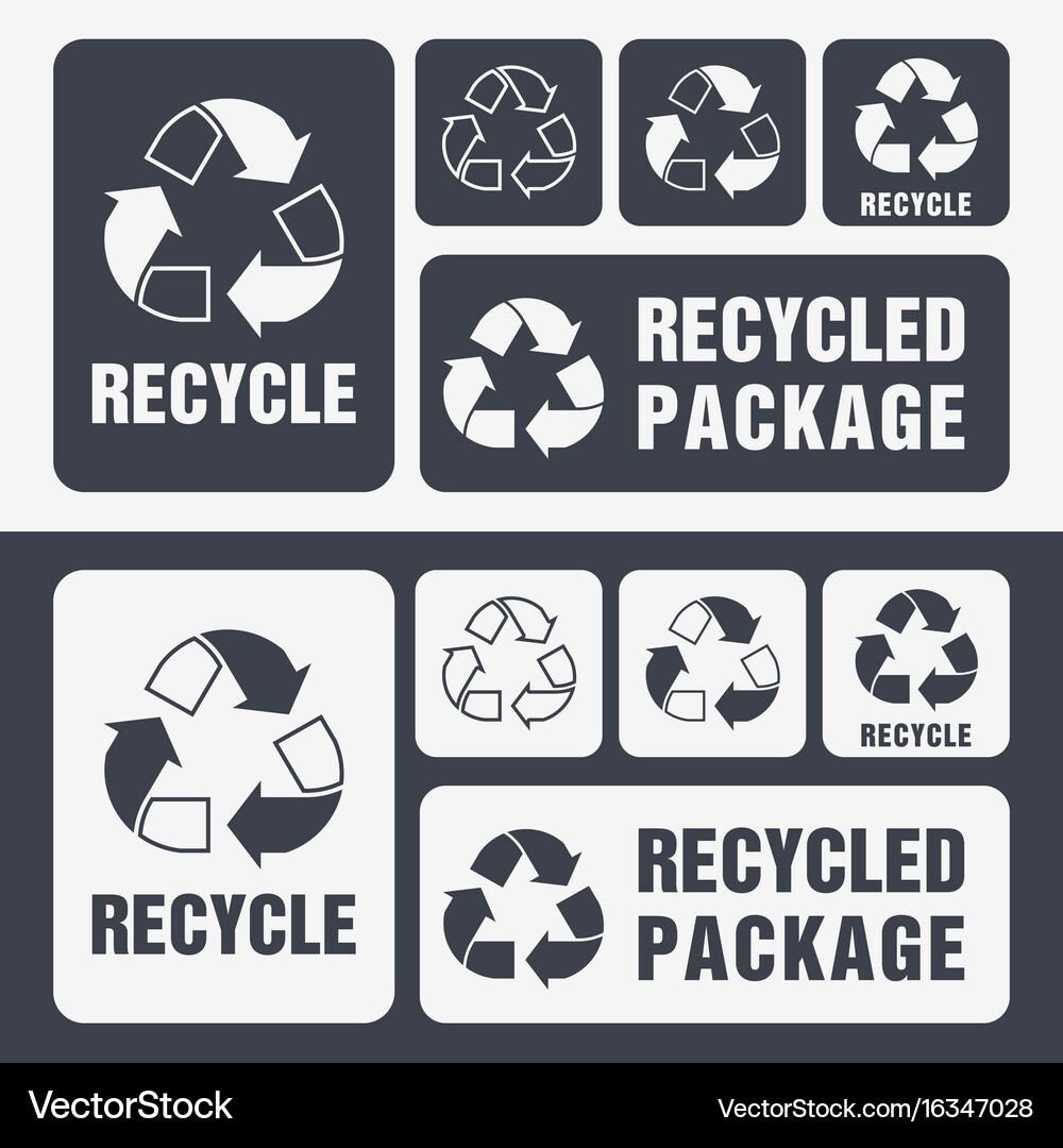 Recycled and packaging symbol sign for cargo Vector Image