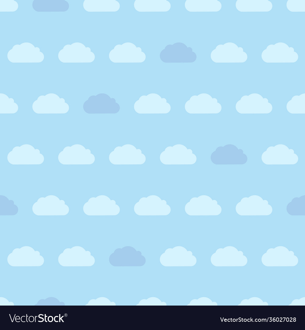 Seamless pattern with clouds on blue sky Vector Image