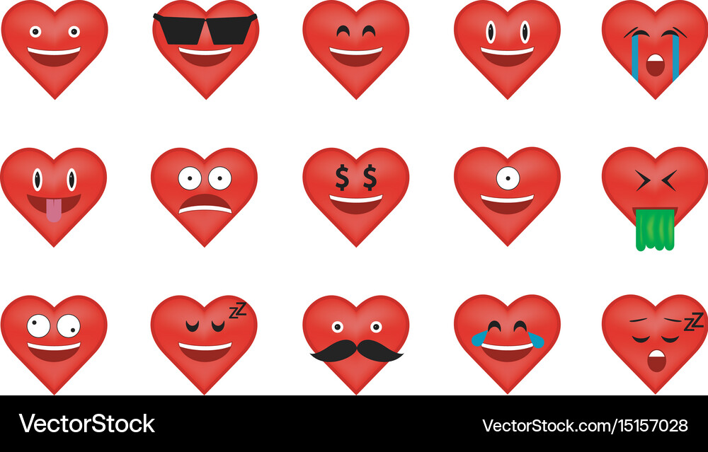 Set of heart icon Royalty Free Vector Image - VectorStock