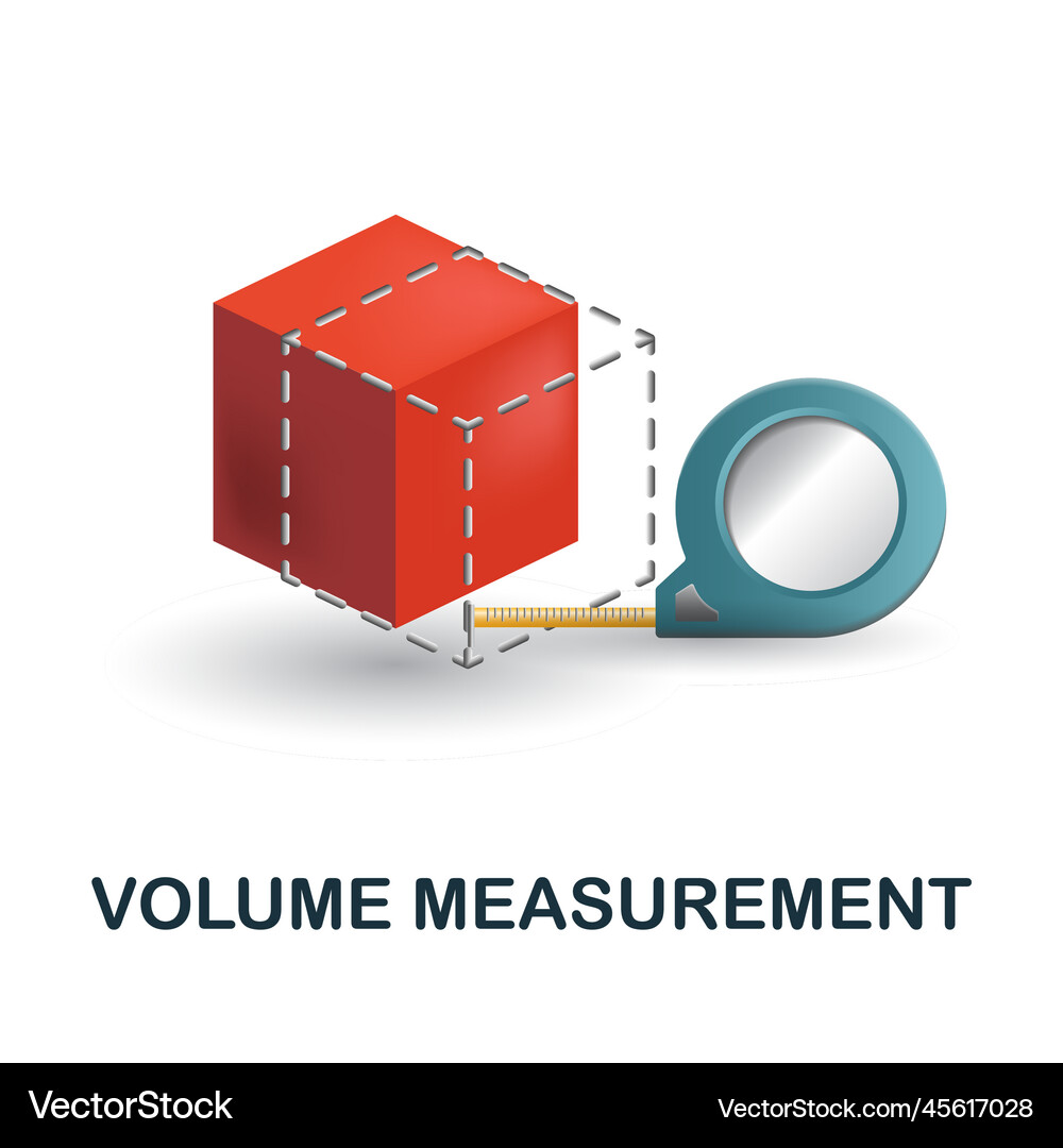Volume measurement icon 3d from measurement Vector Image