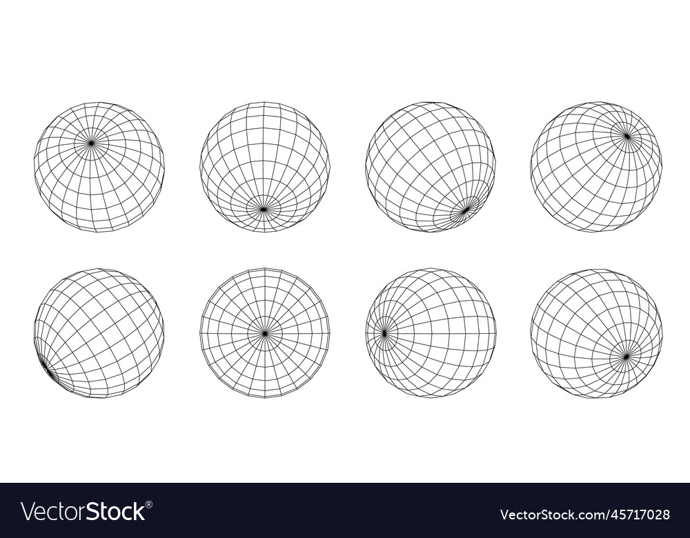 Wireframe sphere with connected lines isolated Vector Image