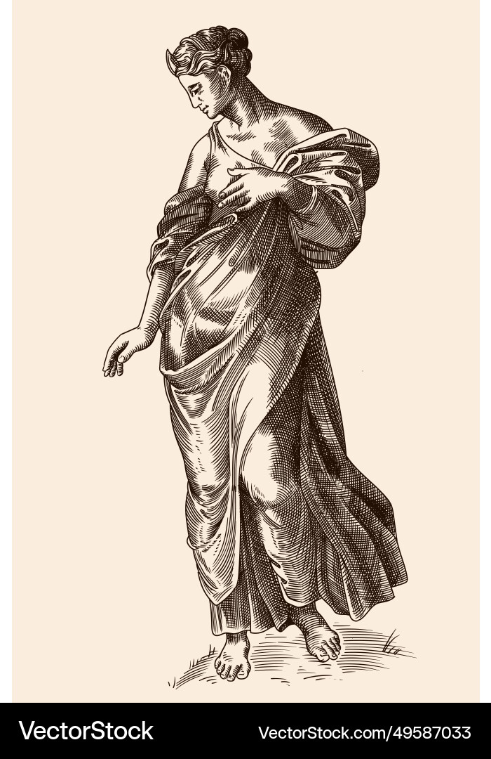 A young woman in tunic Royalty Free Vector Image