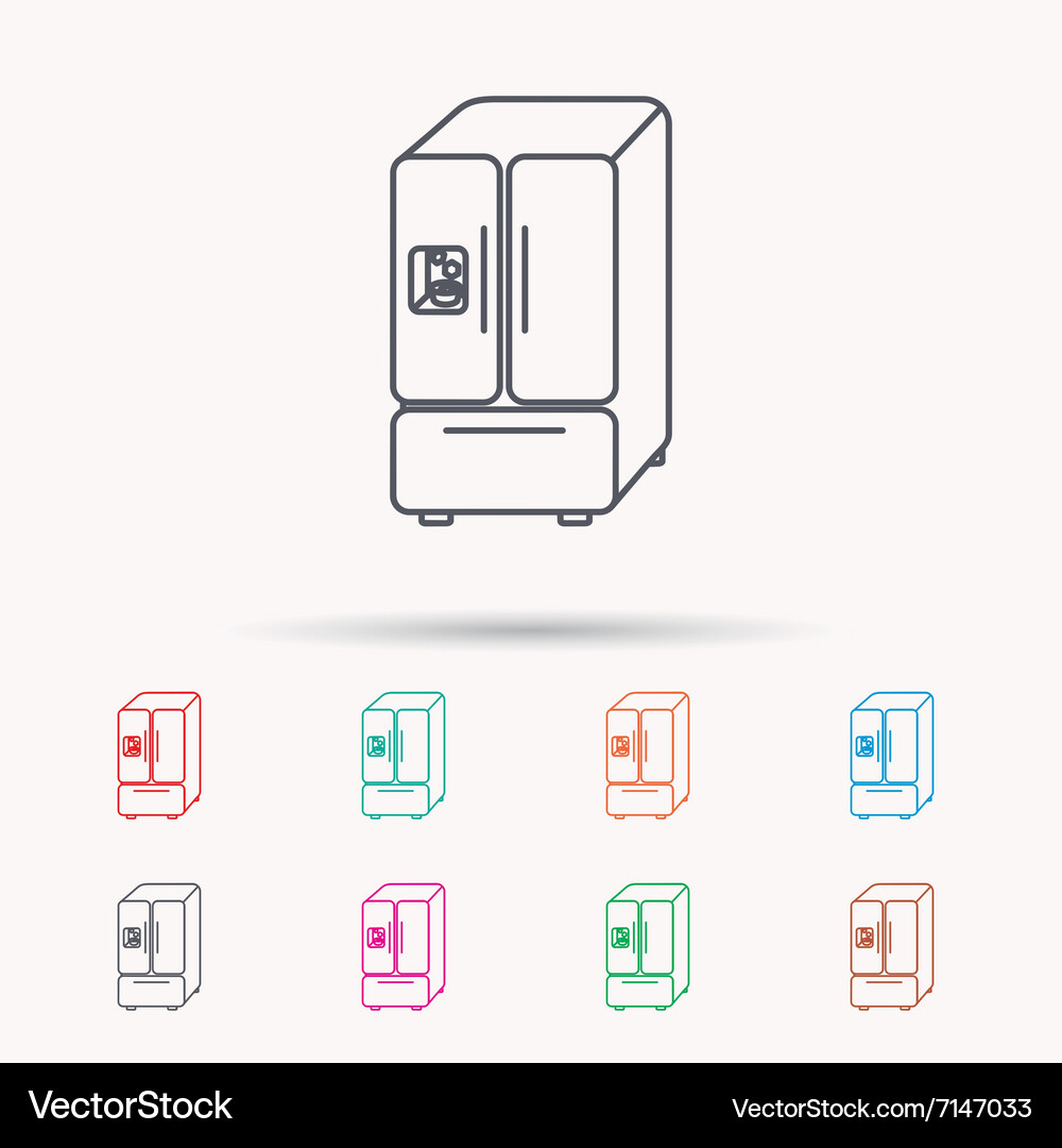 American fridge icon refrigerator with ice sign Vector Image