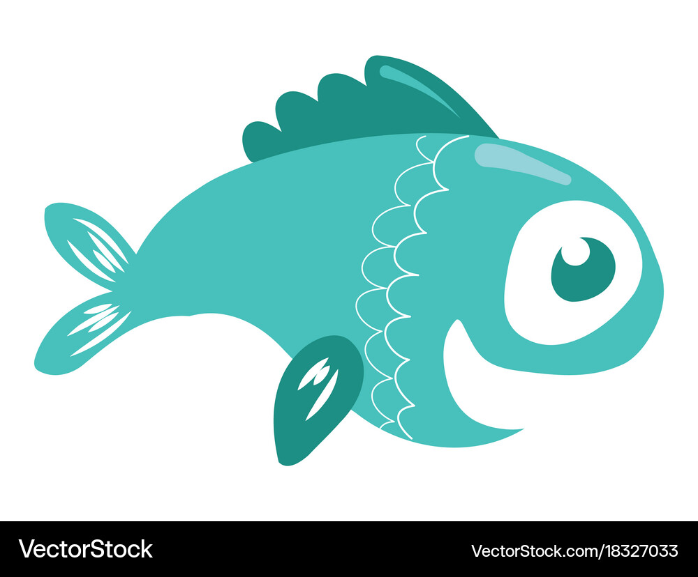Cartoon fish funny sea Royalty Free Vector Image