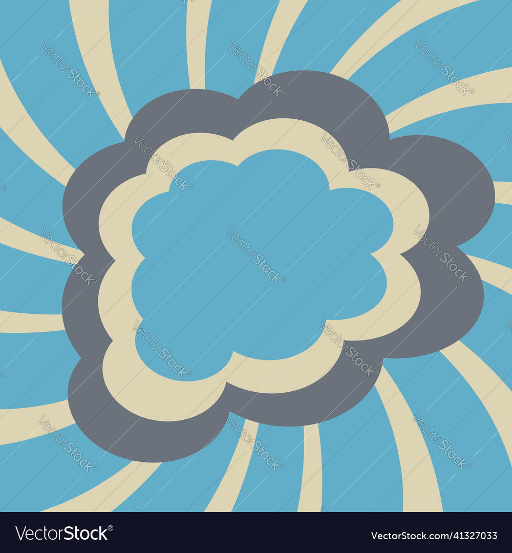 Comic swirl background with cloud bubble Vector Image