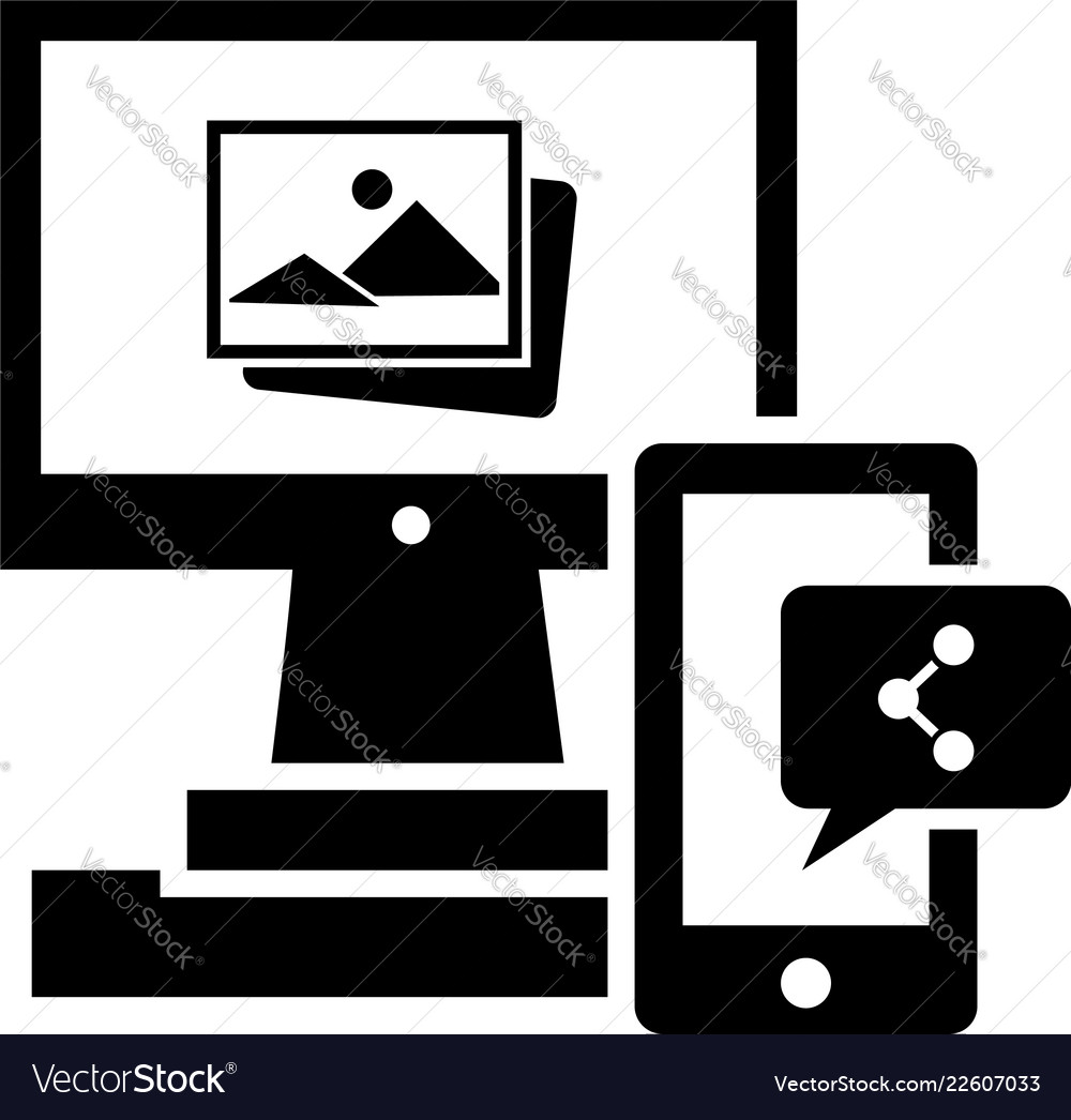 Digital computer device icon simple style Vector Image