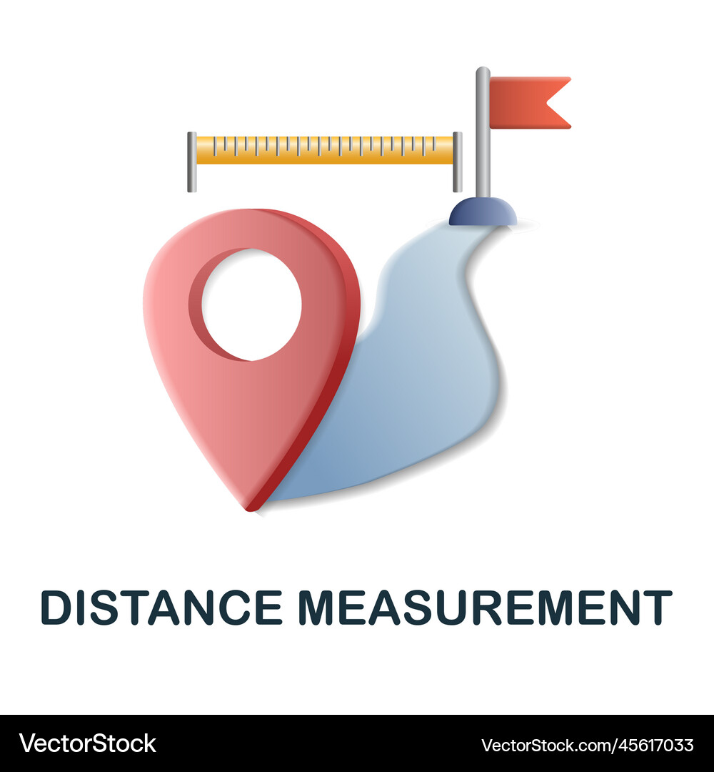 Distance measurement icon 3d from Royalty Free Vector Image