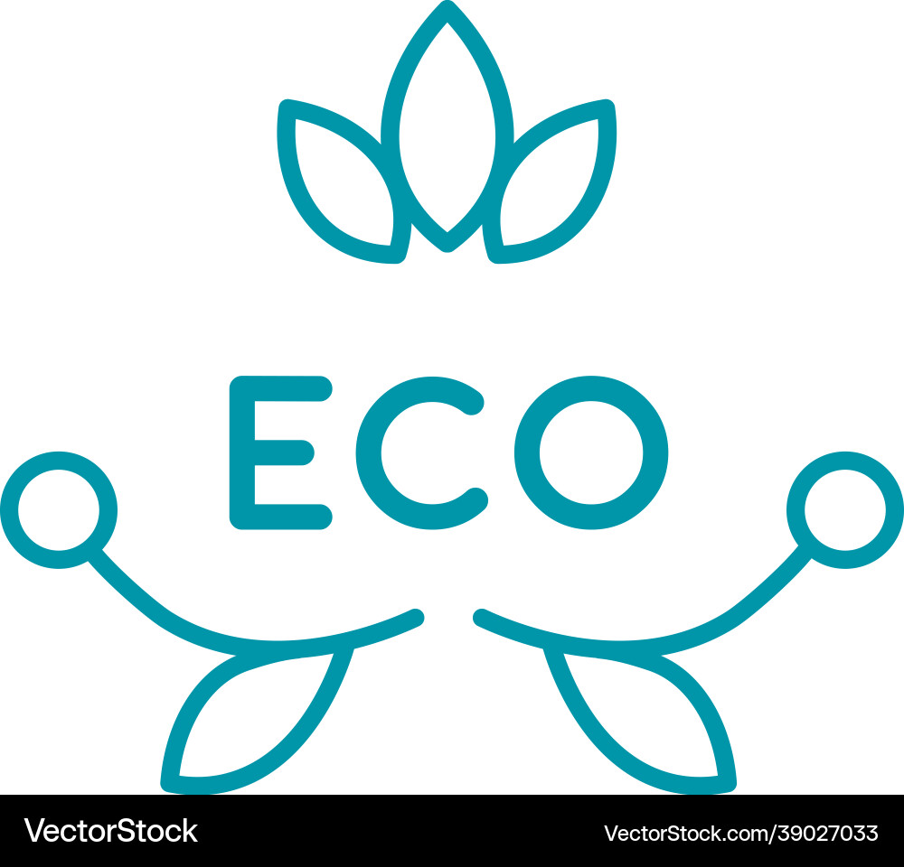 Eco product label or emblem for packaging Vector Image