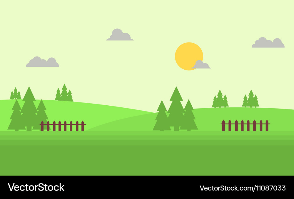 Flat of hill landscape Royalty Free Vector Image