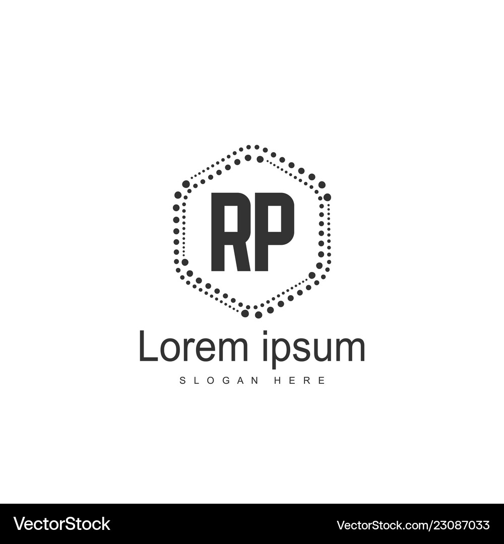 Initial rp logo template minimalist letter logo Vector Image