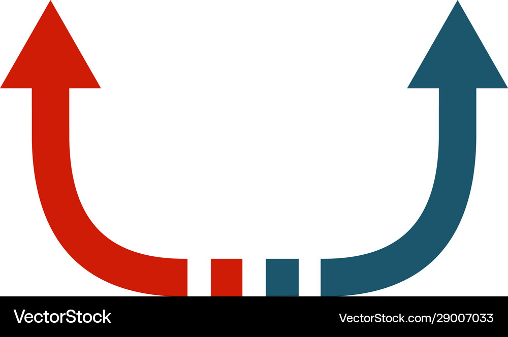 Letter u two arrows up logo icon design template Vector Image