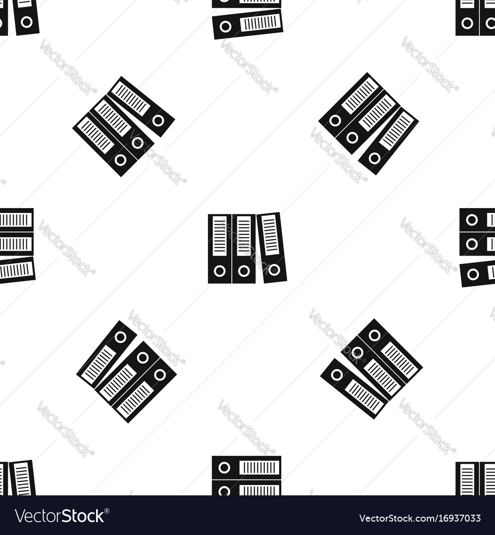 Office folders pattern seamless black Royalty Free Vector