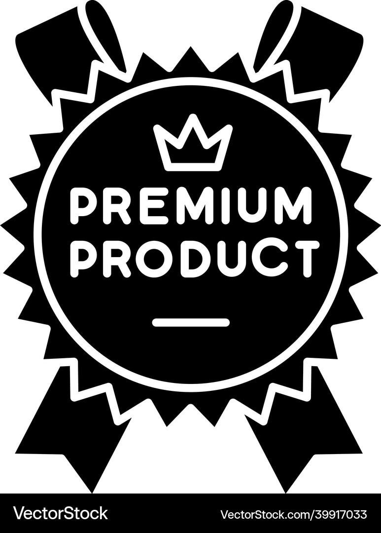 Premium product black glyph icon top class Vector Image