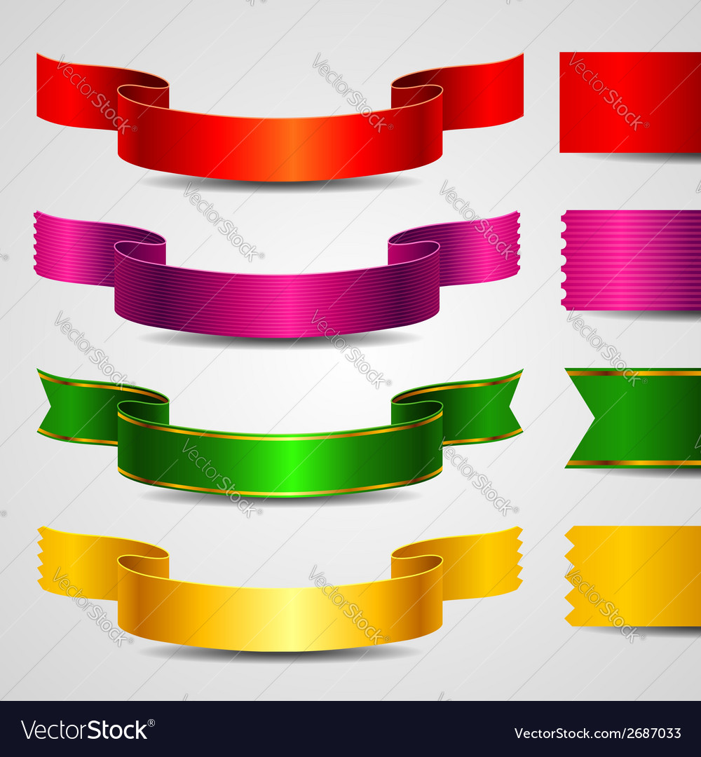 Ribbons set Royalty Free Vector Image - VectorStock