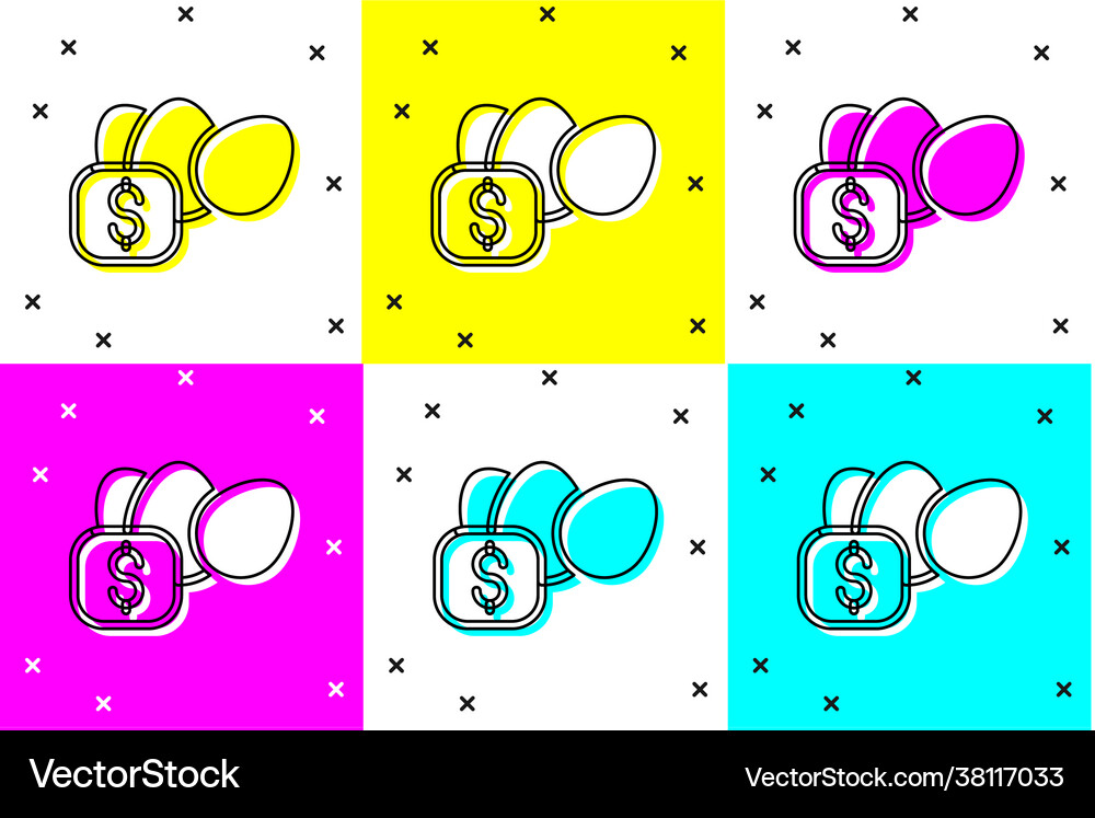 Set price tag for chicken egg icon isolated Vector Image