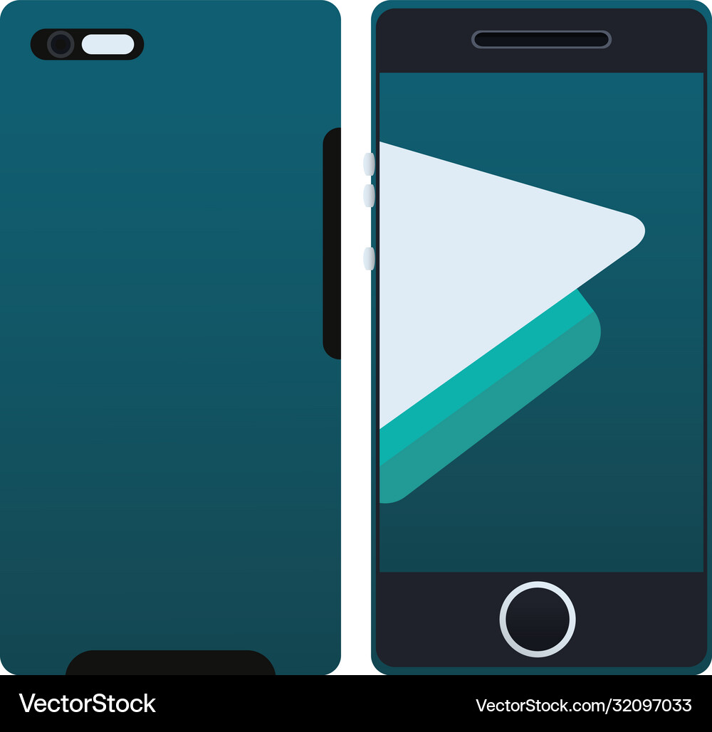Smartphone with blue and green stationery template