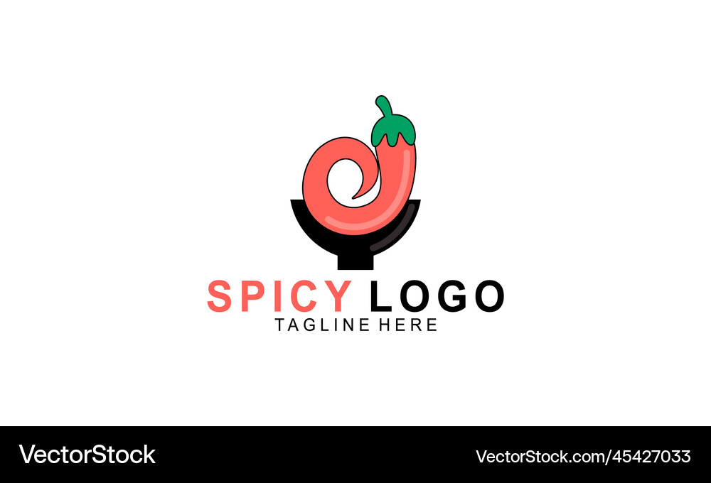 Spicy food logo design Royalty Free Vector Image
