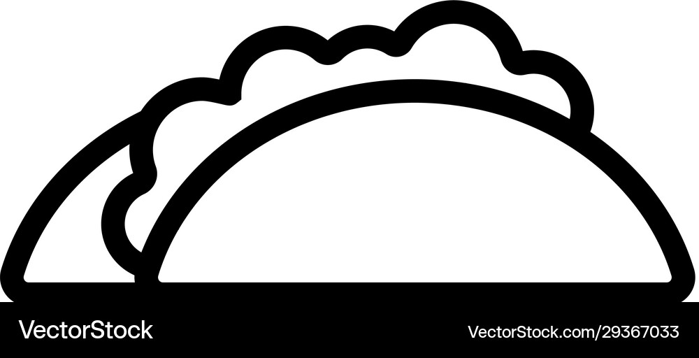 Taco icon isolated contour symbol Royalty Free Vector Image