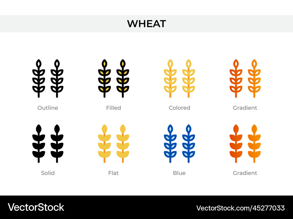 Wheat icon in different style wheat icons Vector Image
