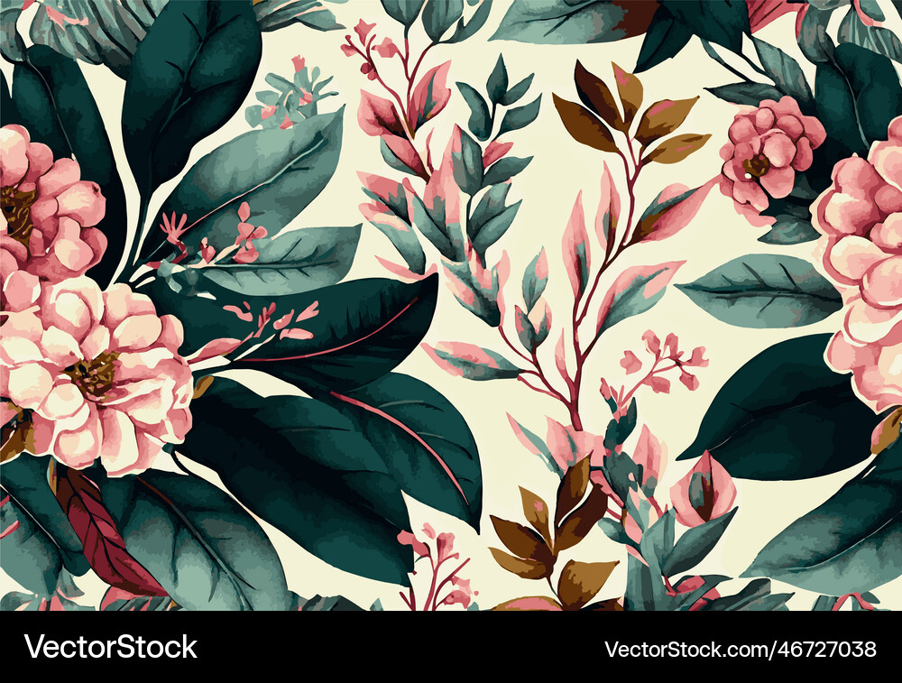 Abstract floral art background template botanical Vector Image