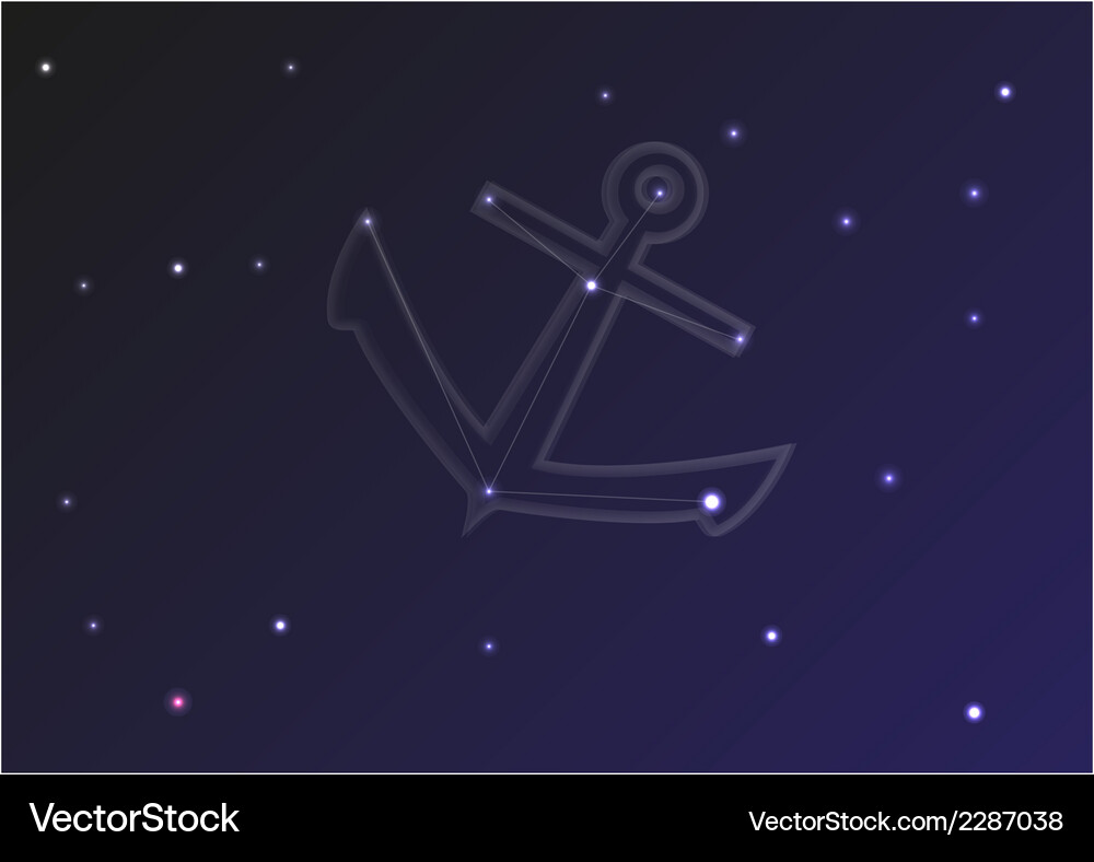 Constellation of stars on blue background with anc