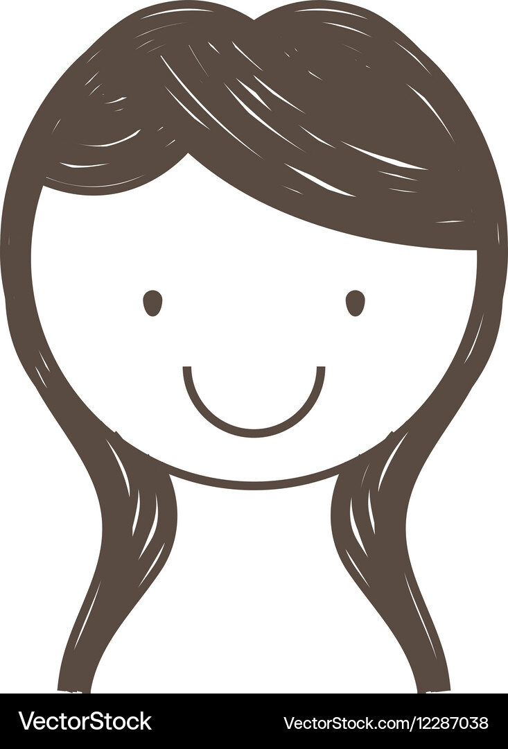 Cute girl character icon Royalty Free Vector Image