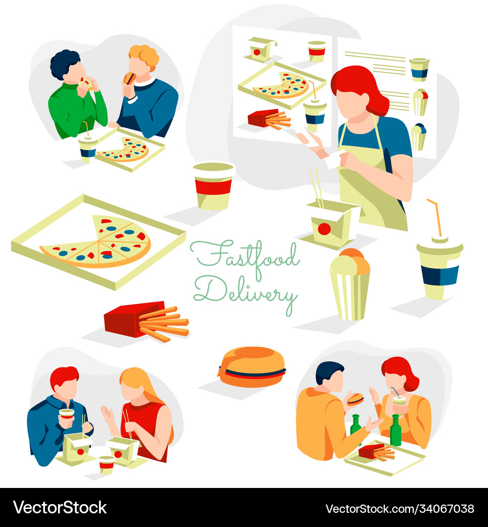 Fast food delivery service Royalty Free Vector Image