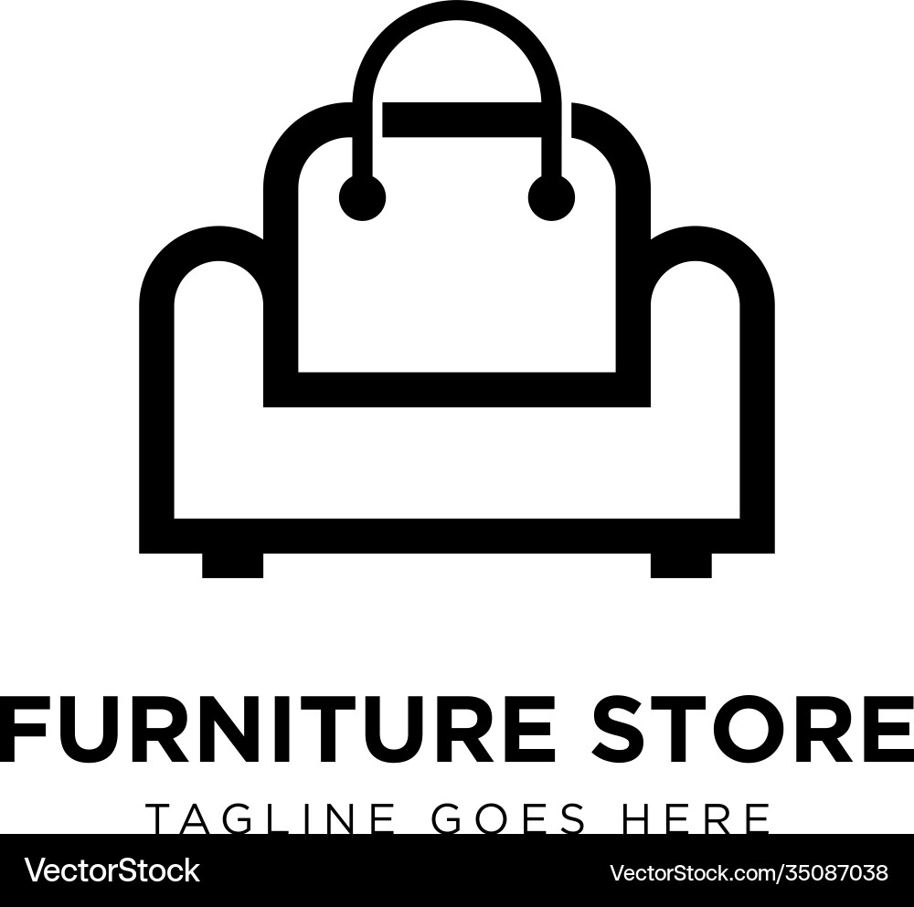 Furniture store logo design Royalty Free Vector Image