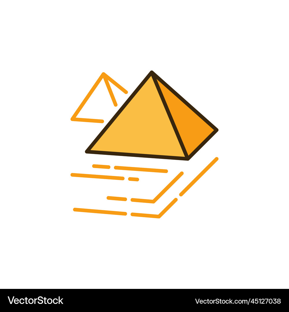 Giza egyptian pyramids concept colored modern icon