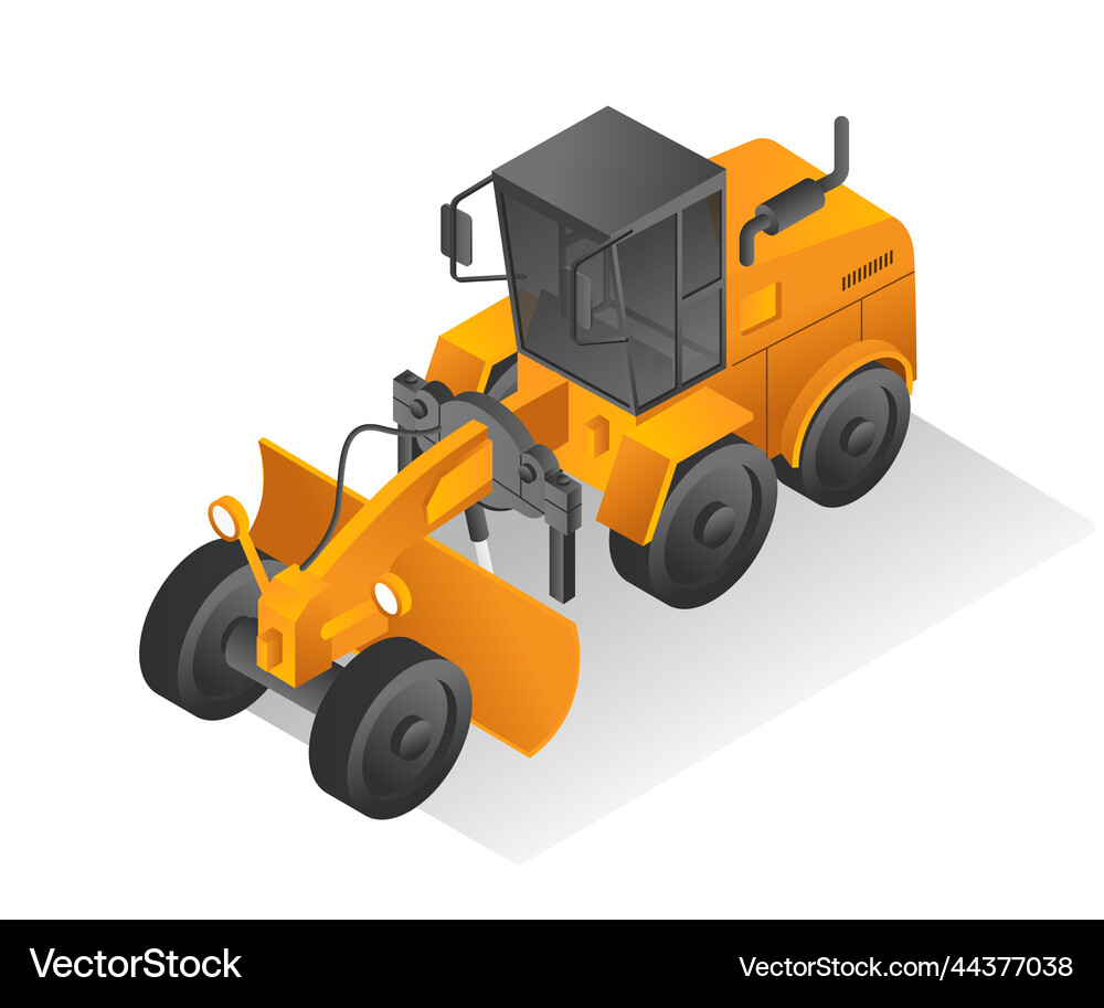 Isometric design concept heavy equipment motor Vector Image