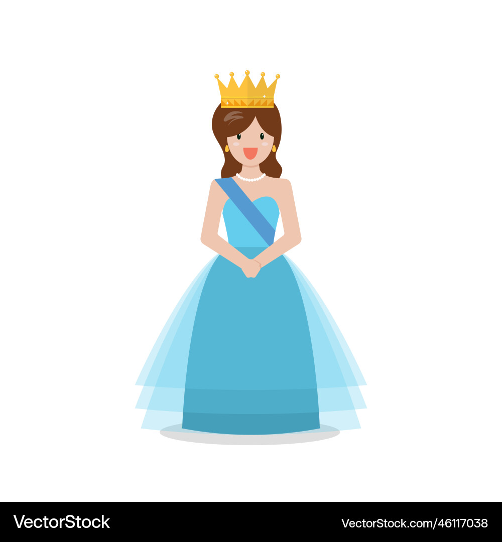 Queen cartoon character isolated on white Vector Image
