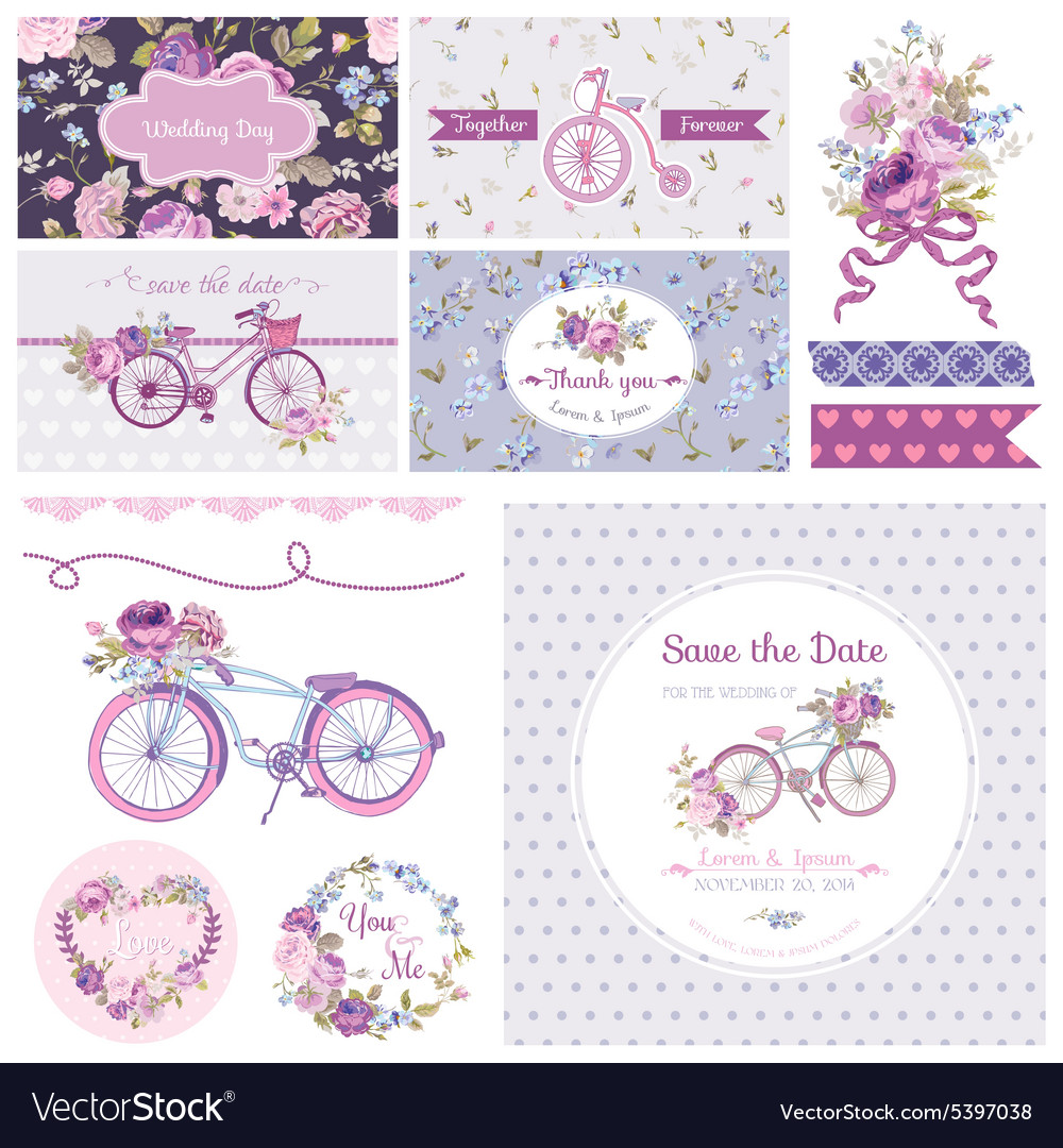 Scrapbook Design Elements Wedding Party Vector Image