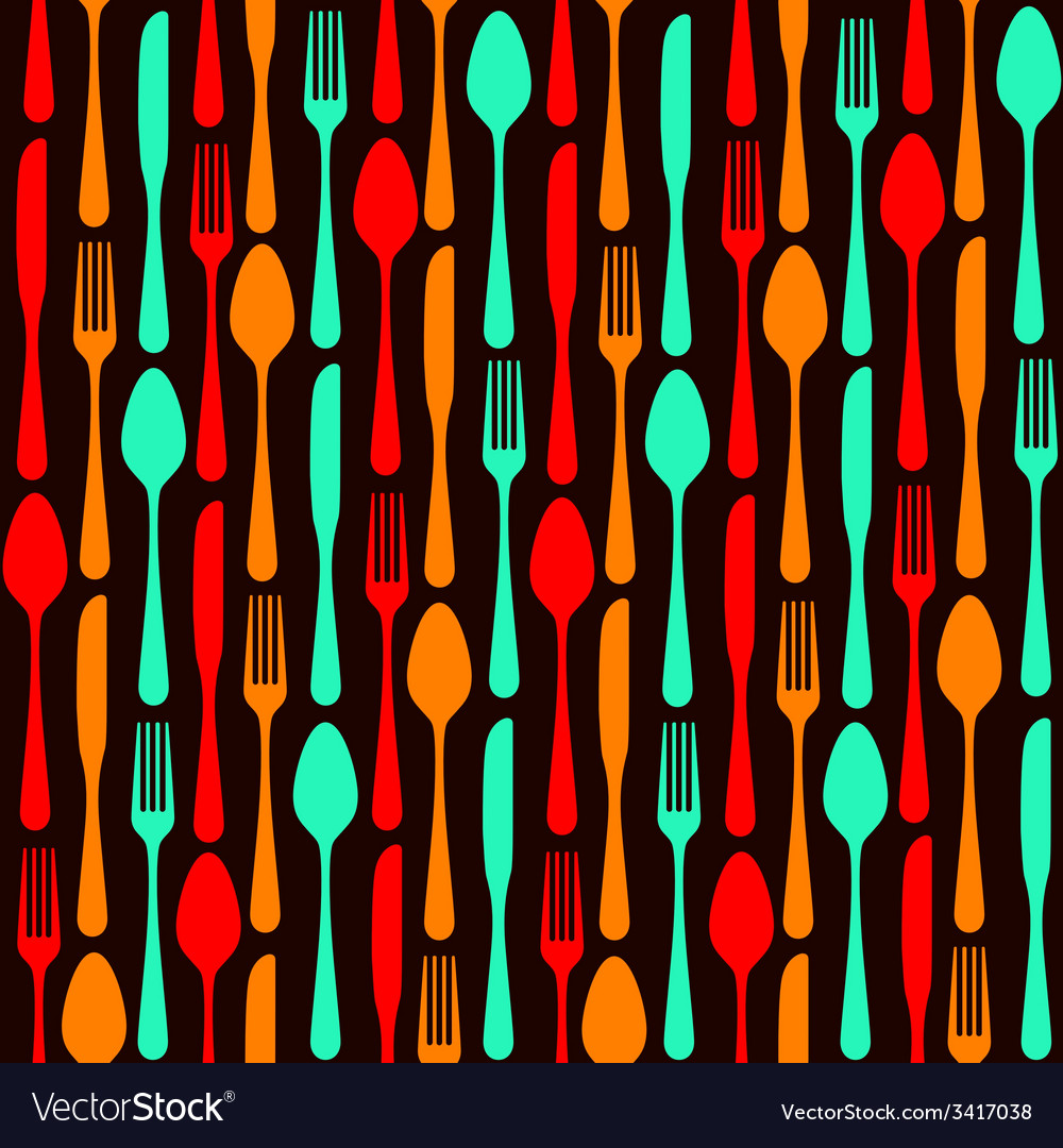 Seamless silverware background Royalty Free Vector Image