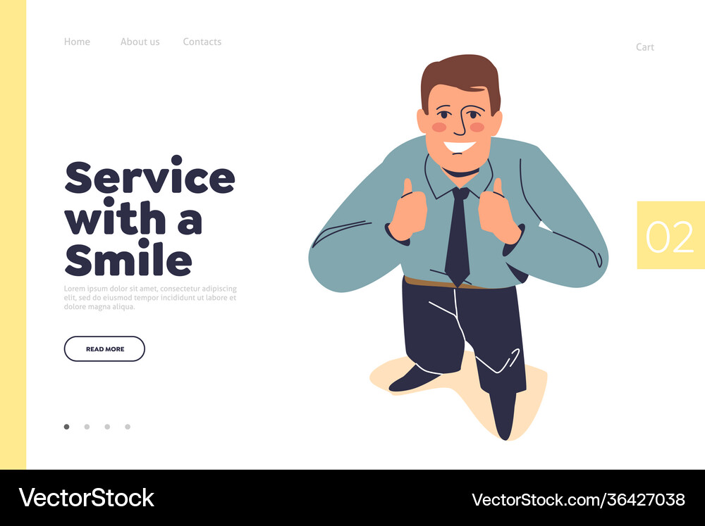 Service with smile concept landing page Royalty Free Vector