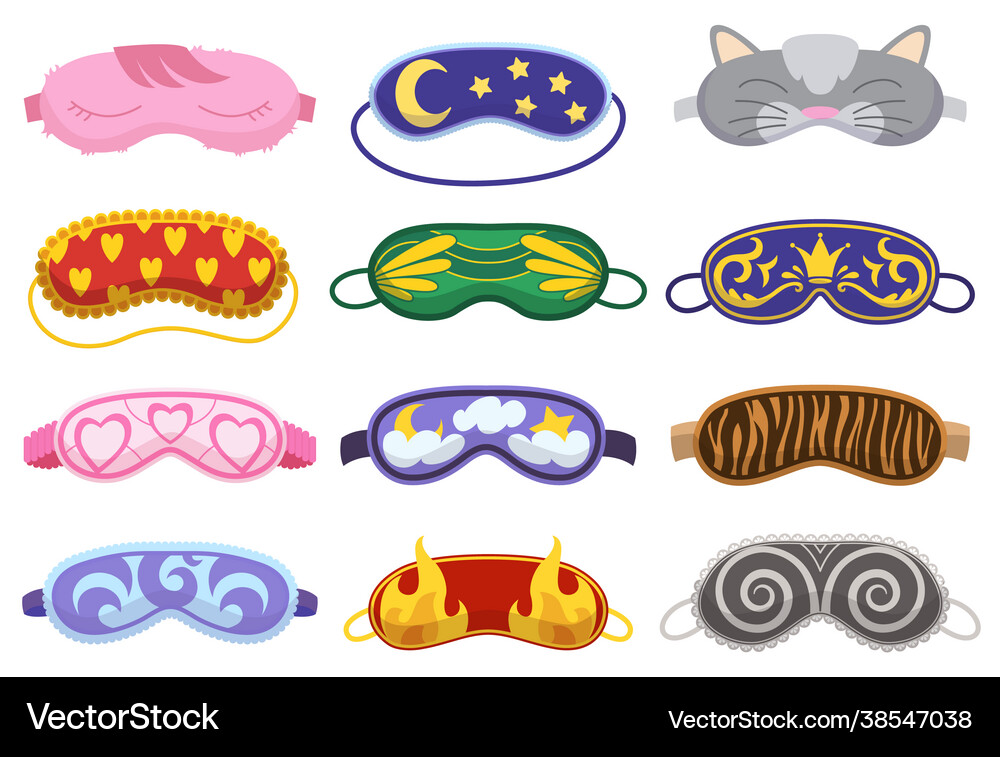 Sleep masks different shapes eye protection Vector Image