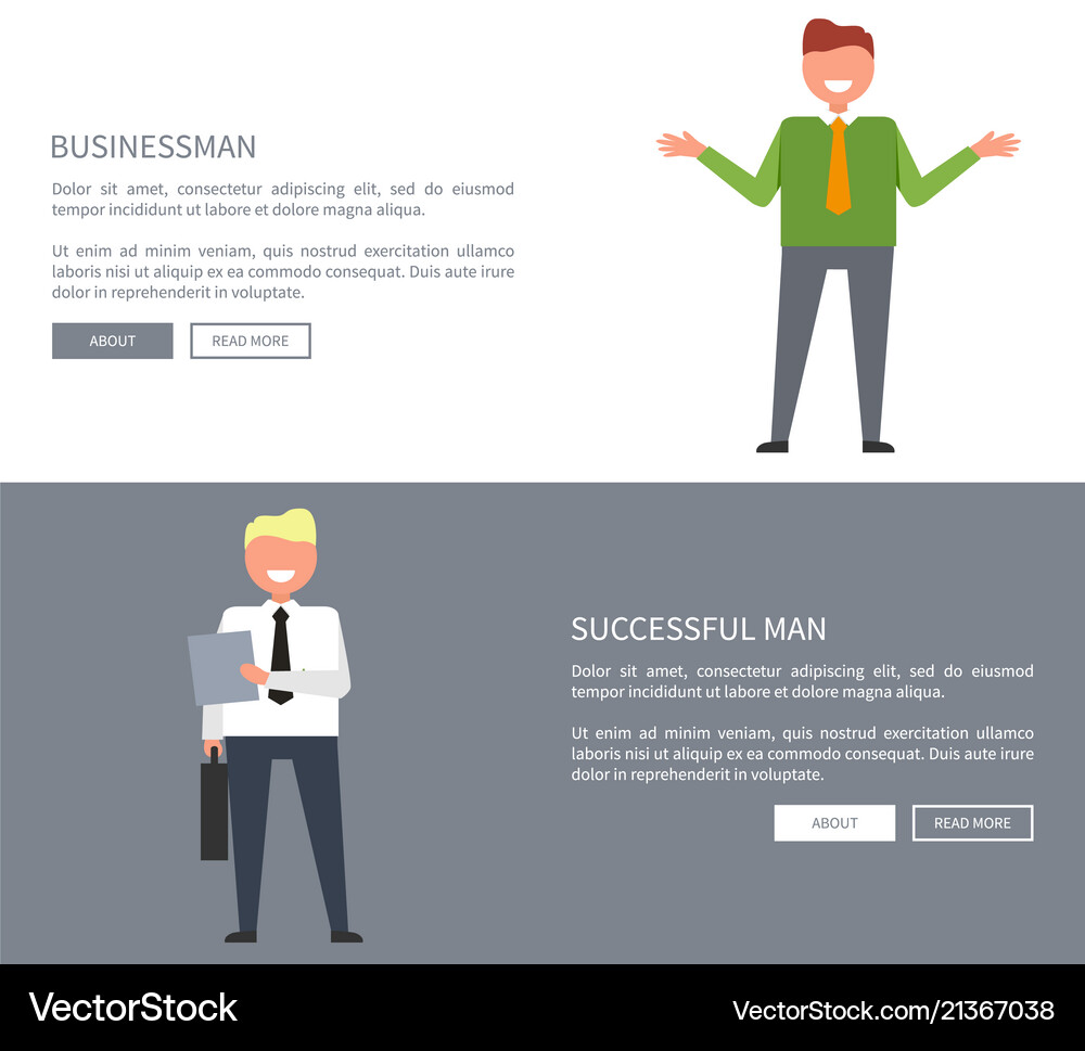 Succsessful man and businessman Royalty Free Vector Image